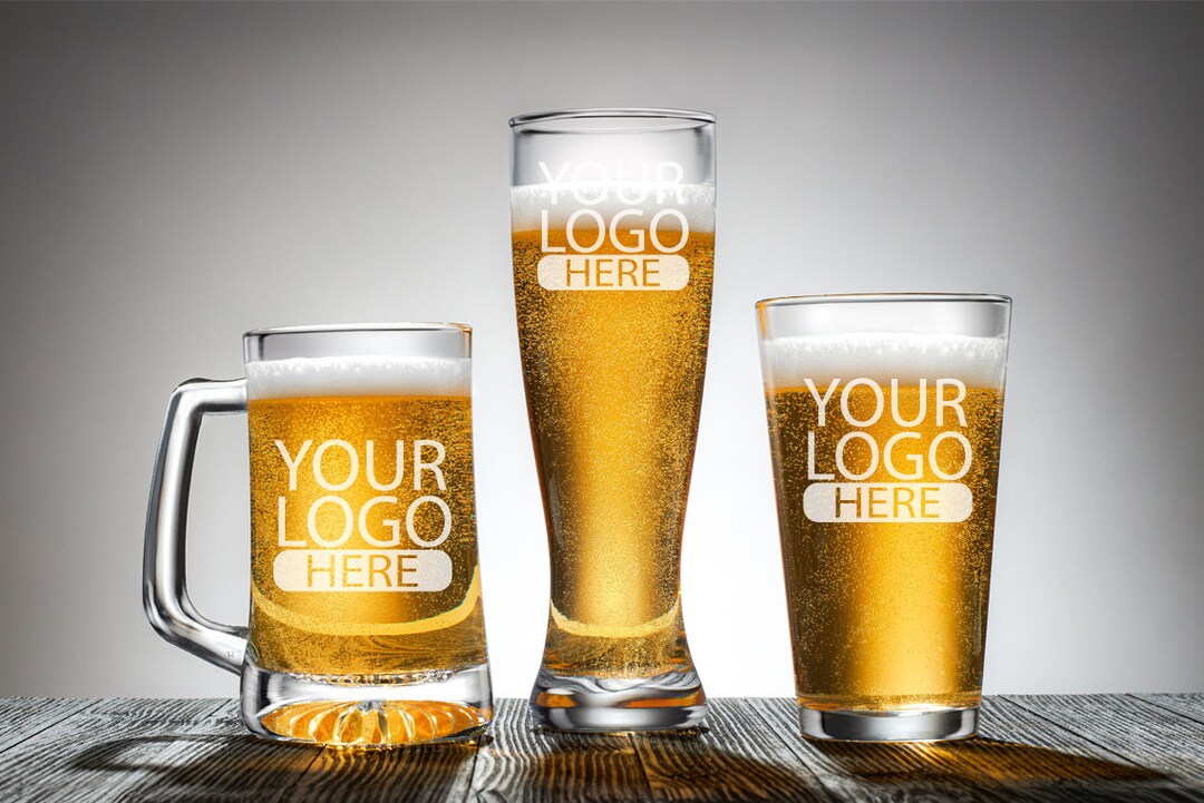 Your Logo or Design Beer Glass Gifts, Corporate Personalized Pint Beer ...