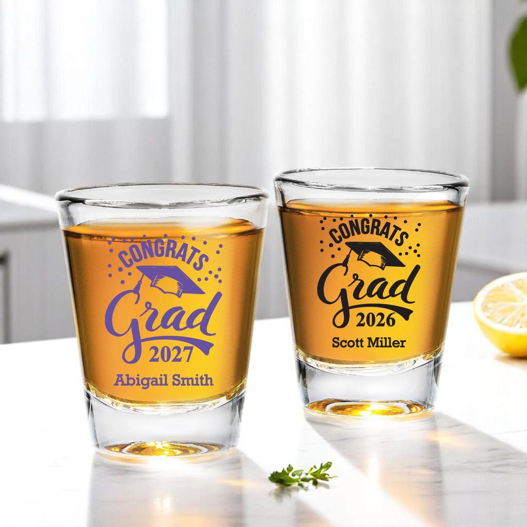 Personalized Graduation Shot Glasses: Set of 24 Fluted Party Favors - Etsy