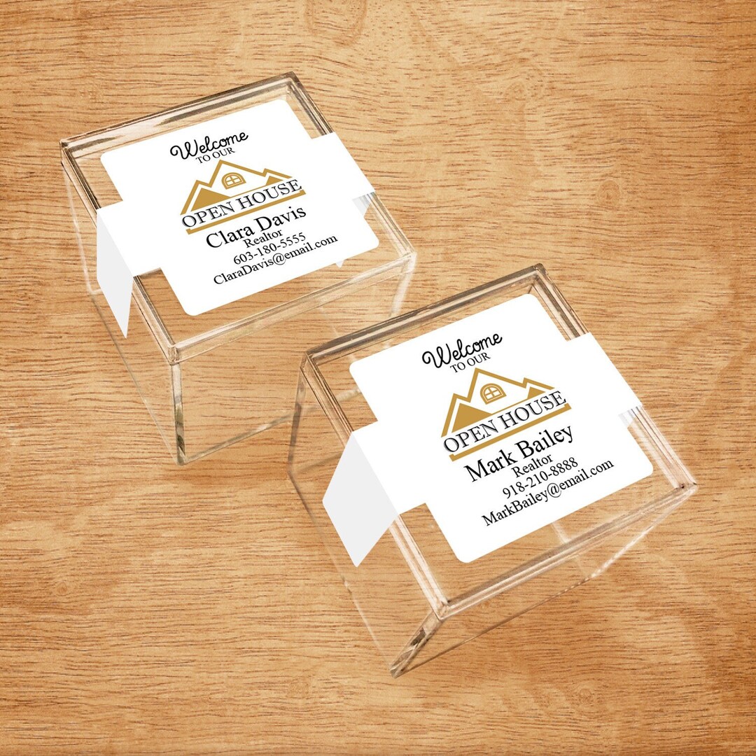 Personalized Clear Acrylic Favor Boxes: Realtor Open House Gift - Set ...