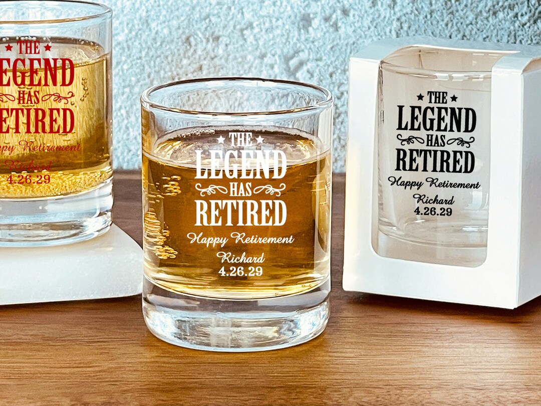 Set of 24 the Legend Has Retired Retirement Personalized Votive Shot ...