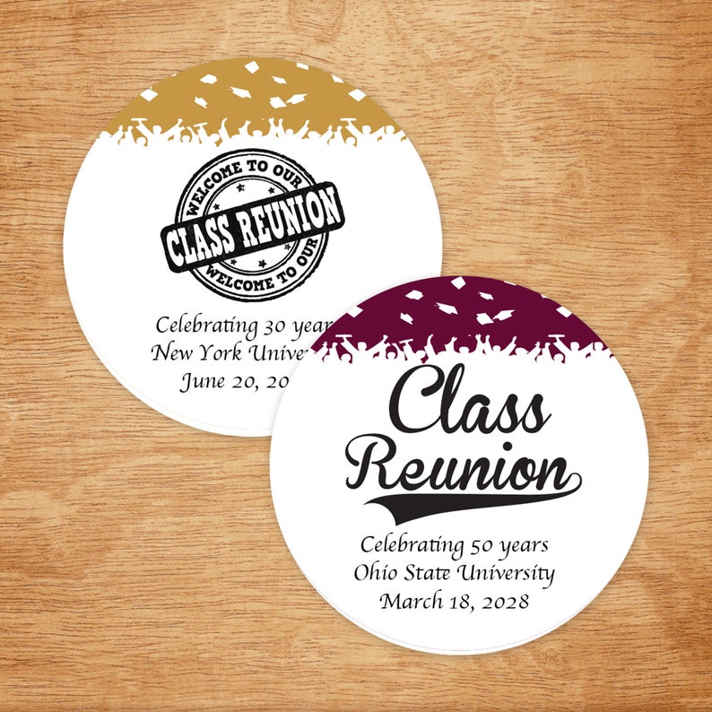 Personalized Class Reunion Labels: 2-inch Party Favors, Set of 24 - Etsy