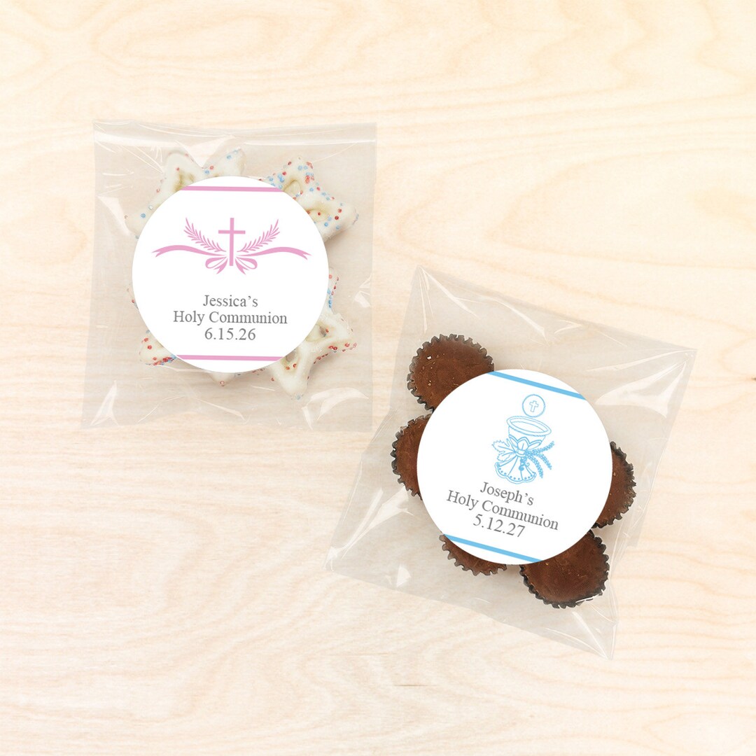 Set of 12 Personalized First Holy Communion Clear Bag With Labels ...