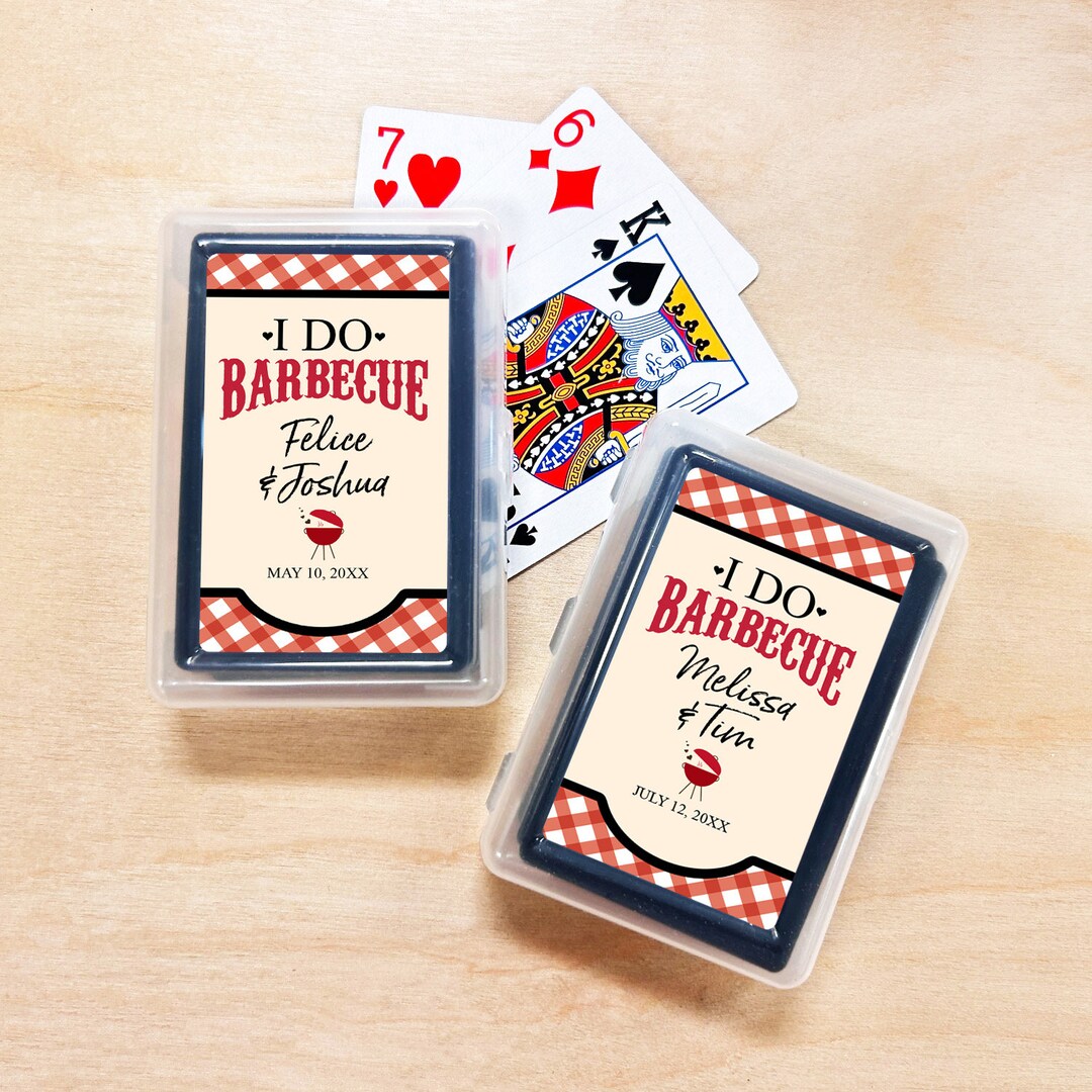 Set of 10 I Do Barbecue Personalized Playing Cards Party Favors ...