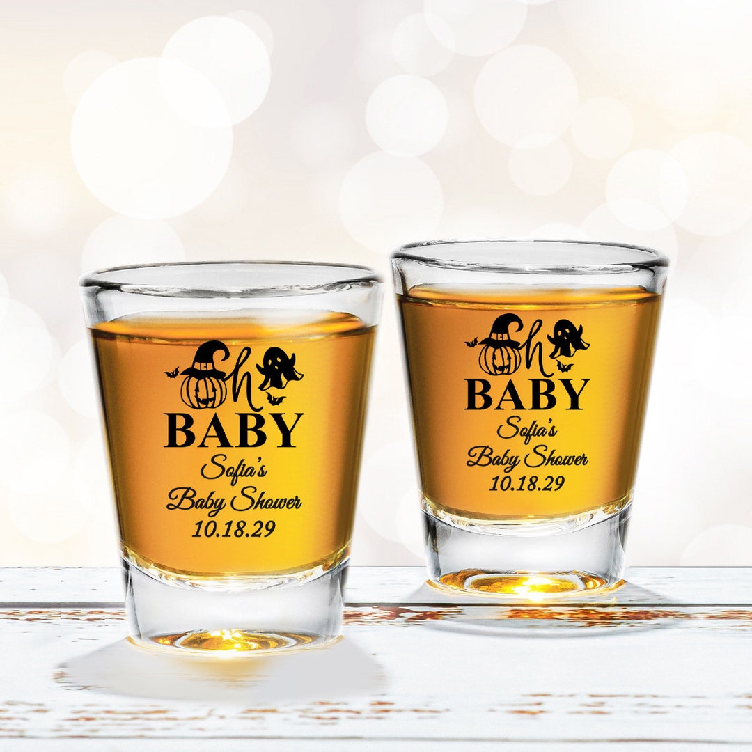 Set of 24 Oh Baby Halloween Fluted Shot Glass Favor, Baby Shower Shot ...