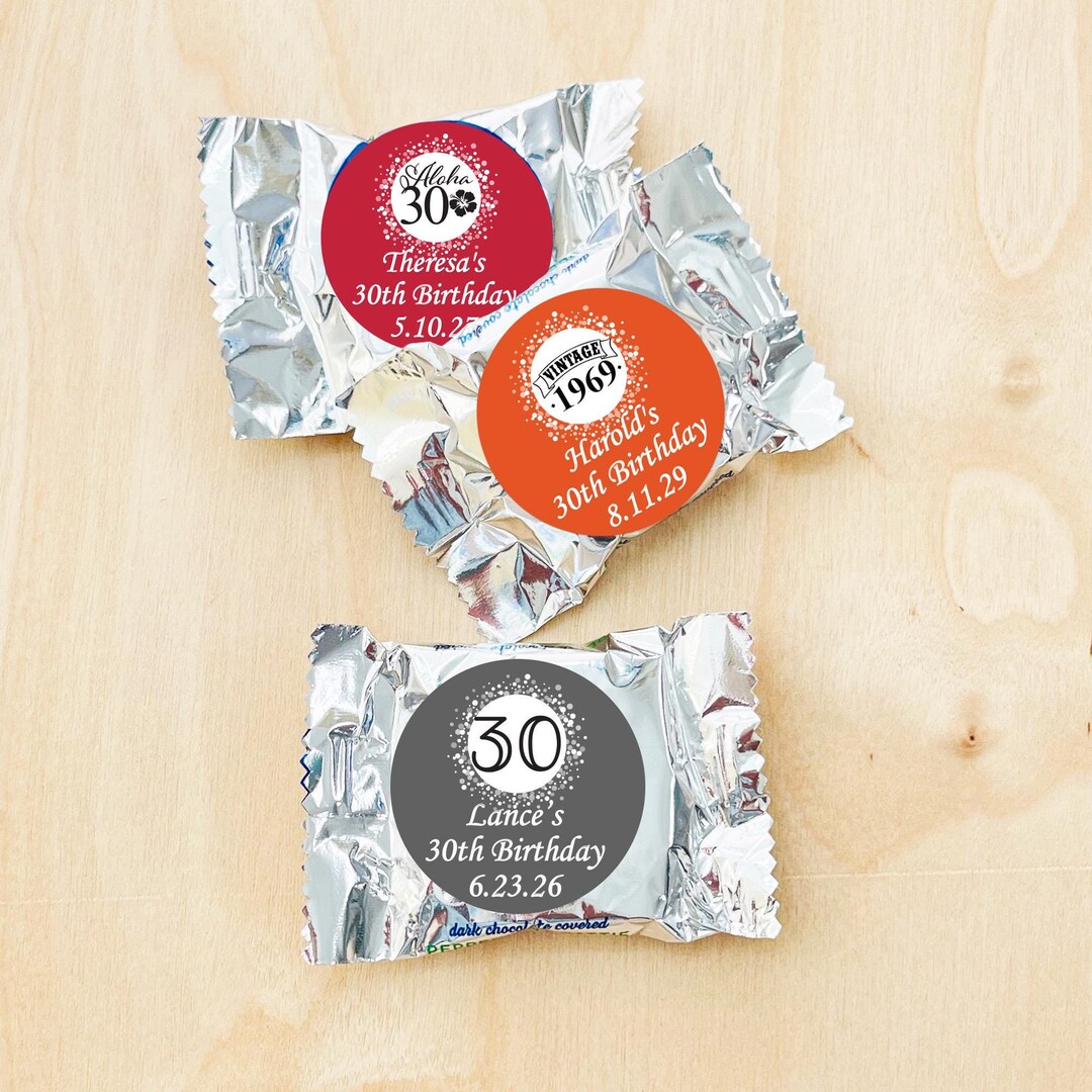 Set of 40 30th Birthday Personalized York Peppermint Chocolate Favors ...