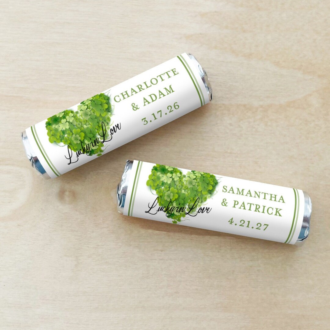 Set of 12 Shamrock Irish Lucky in Love, Irish Wedding Favors ...