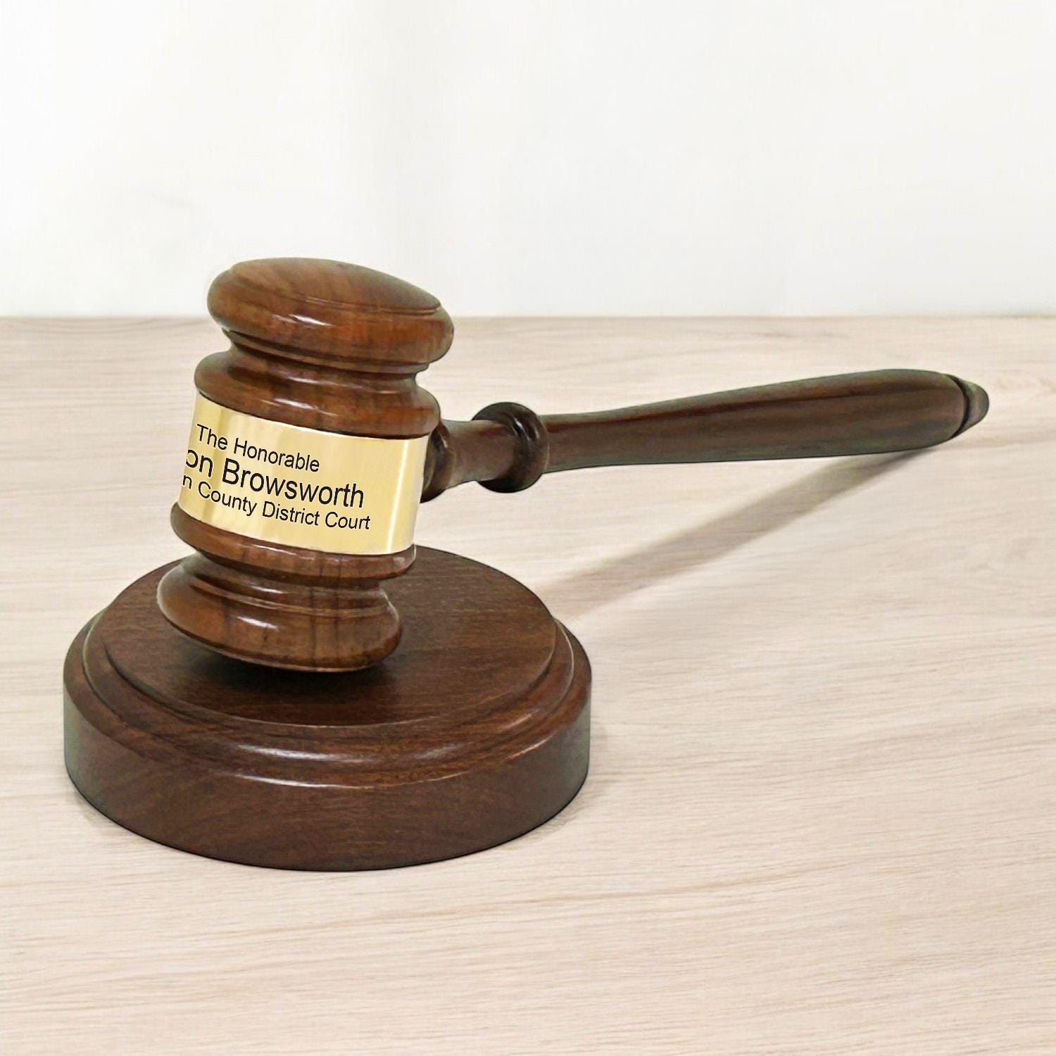 Personalized Walnut Wood Gavel and Base Set: Lawyer Gift - Etsy