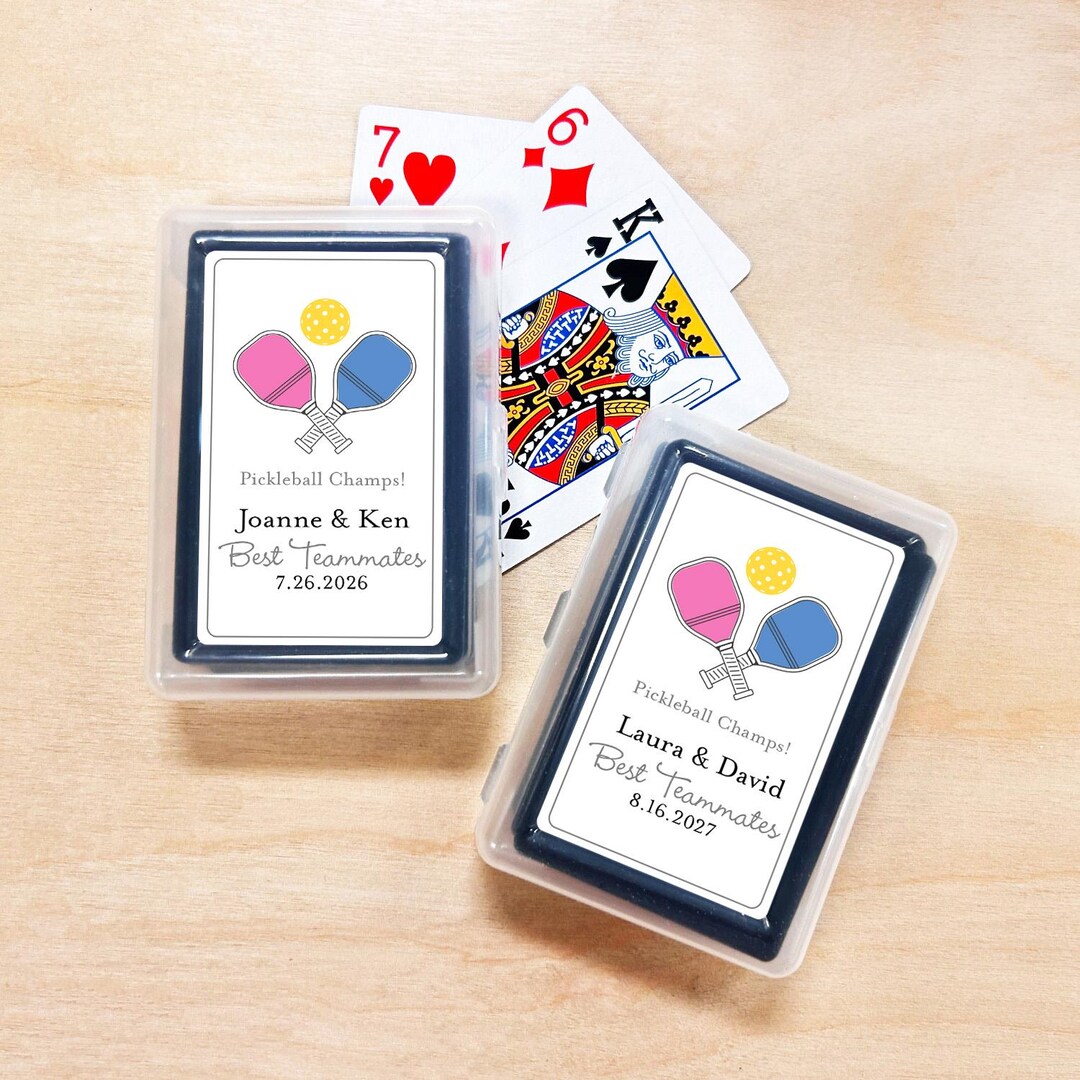 Pickleball Personalized Playing Cards Favors With Labels, Pickleball ...