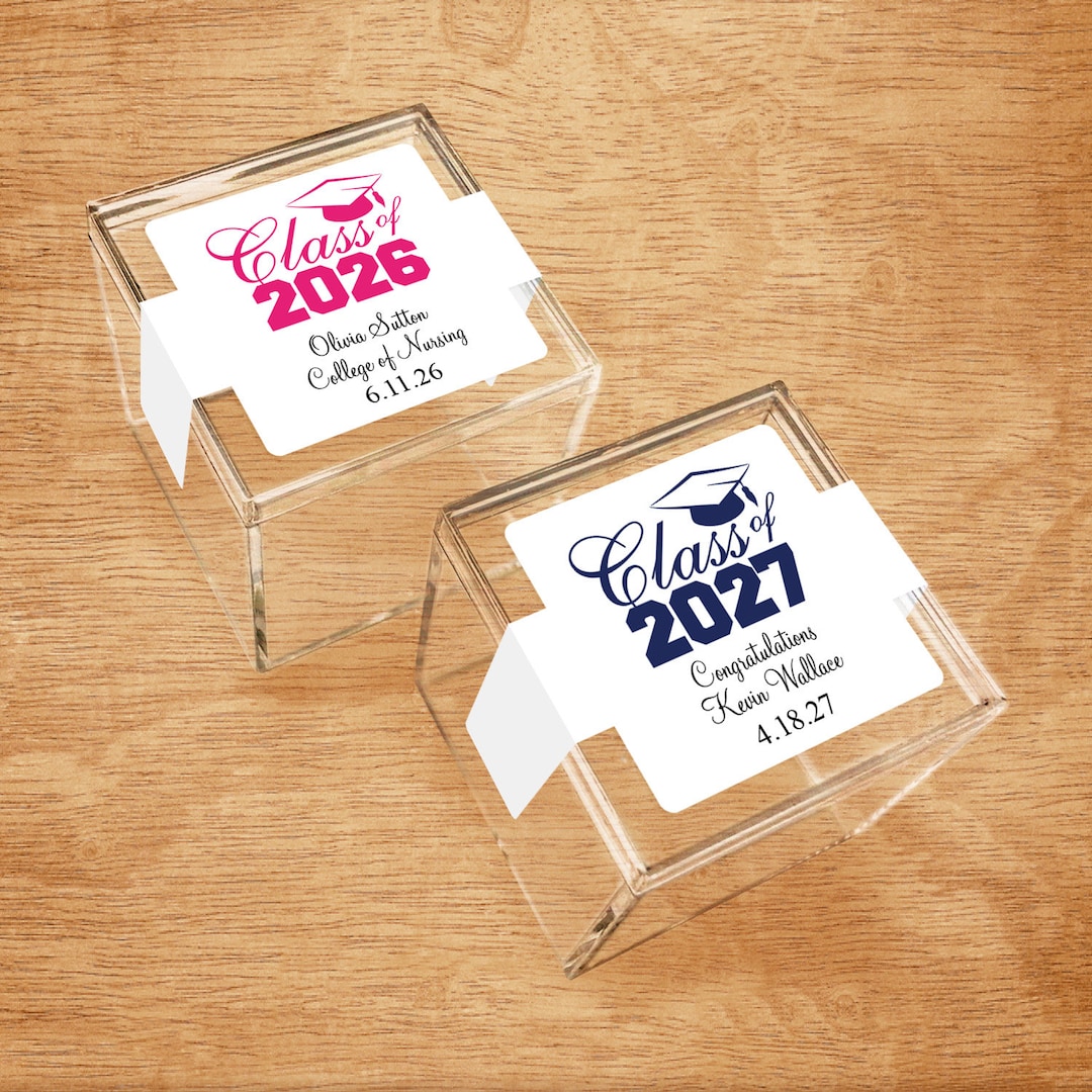 Personalized Graduation Favor Boxes: Acrylic Square, Set of 10 - Etsy