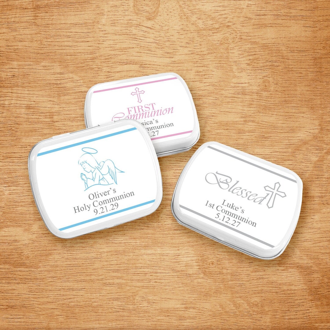 Personalized First Holy Communion Mint Tin Favors - Set of 10 - Etsy