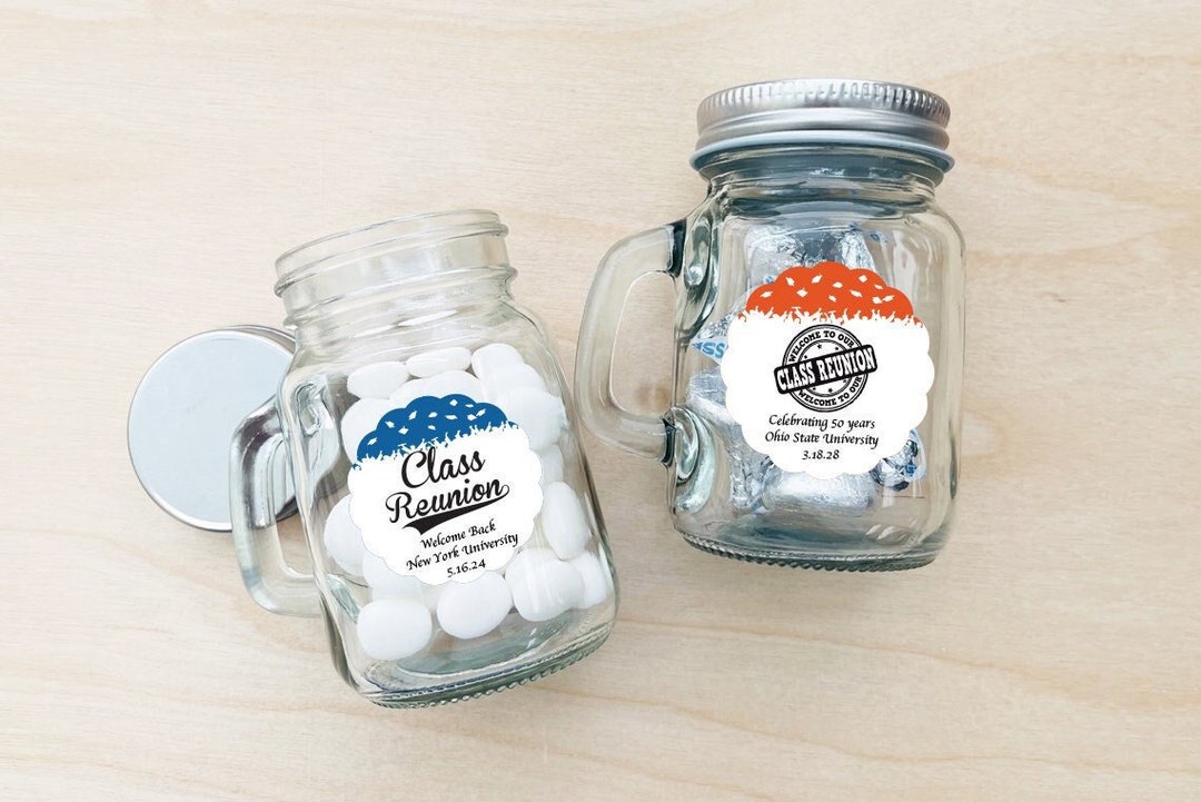 Class Reunion Favors Set of 12 Class Reunion Personalized Mini Mason ...