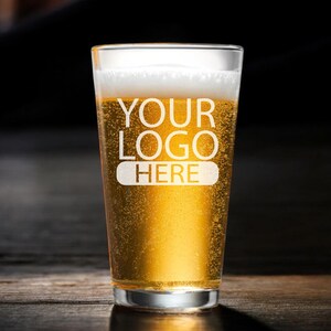 Your Logo or Design Beer Glass Gifts, Corporate Personalized Pint Beer ...