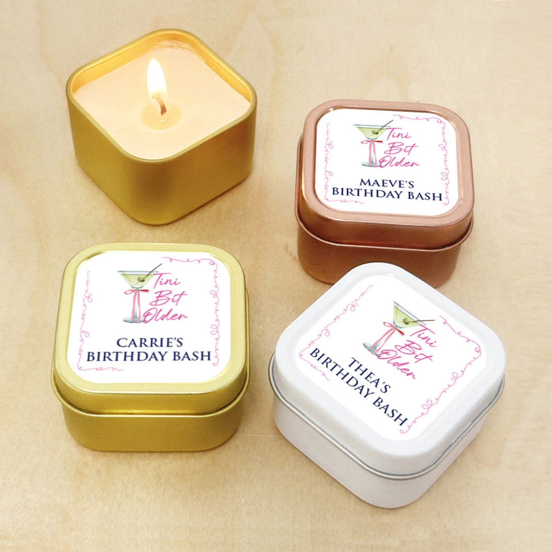 Birthday Bash Favors, Set of 12 A Tini Bit Older Personalized Travel ...