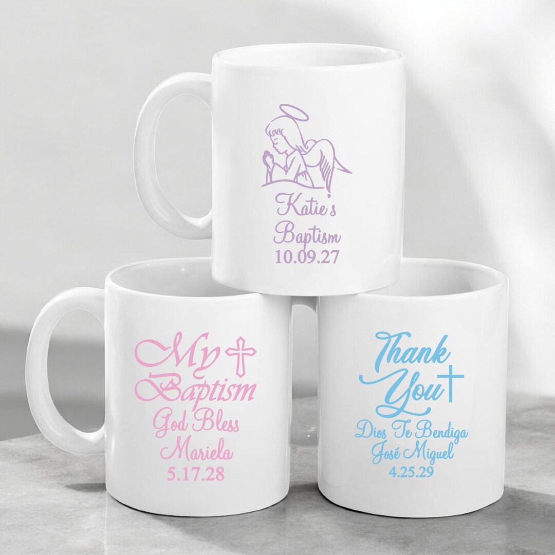 Set of 12 Baptism Christening Personalized Coffee Mugs Baptism Mi ...