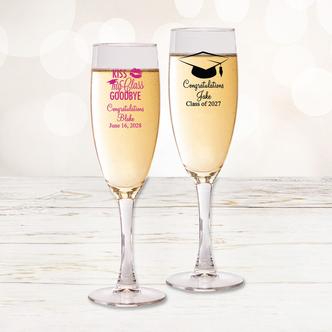 Set of 24 Graduation Personalized Champagne Graduation Bulk Favors ...