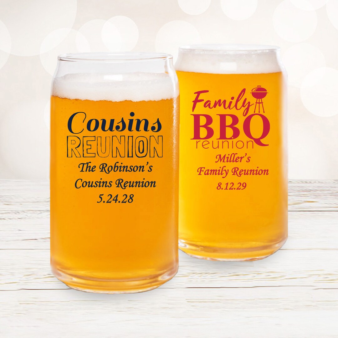 Set of 18 Family Reunion Personalized Can Cooler Glass Party Favors ...