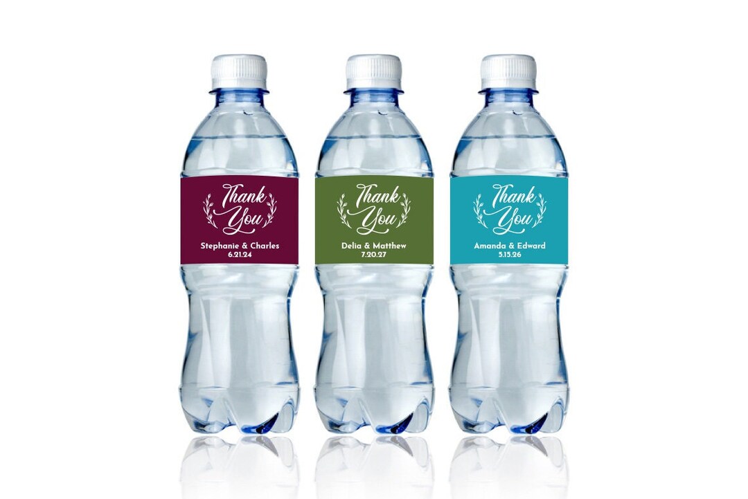 Personalized Thank You Water Bottle Labels: Wedding, Graduation ...