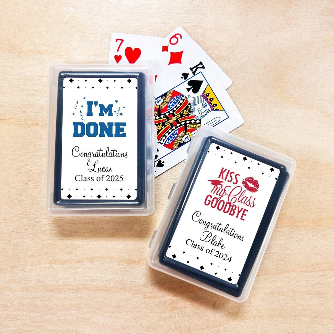Personalized Playing Card Favors: Graduation, Reunion Party - Set of 10 ...