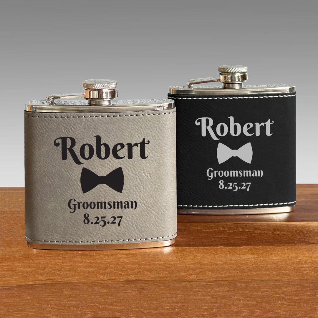 Bow Tie Engraved Flask Personalized Engraved Flask, Groomsmen Hip ...
