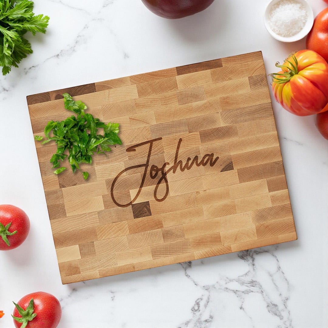 Signature Personalized Butcher Block Cutting Board DM122 - Etsy