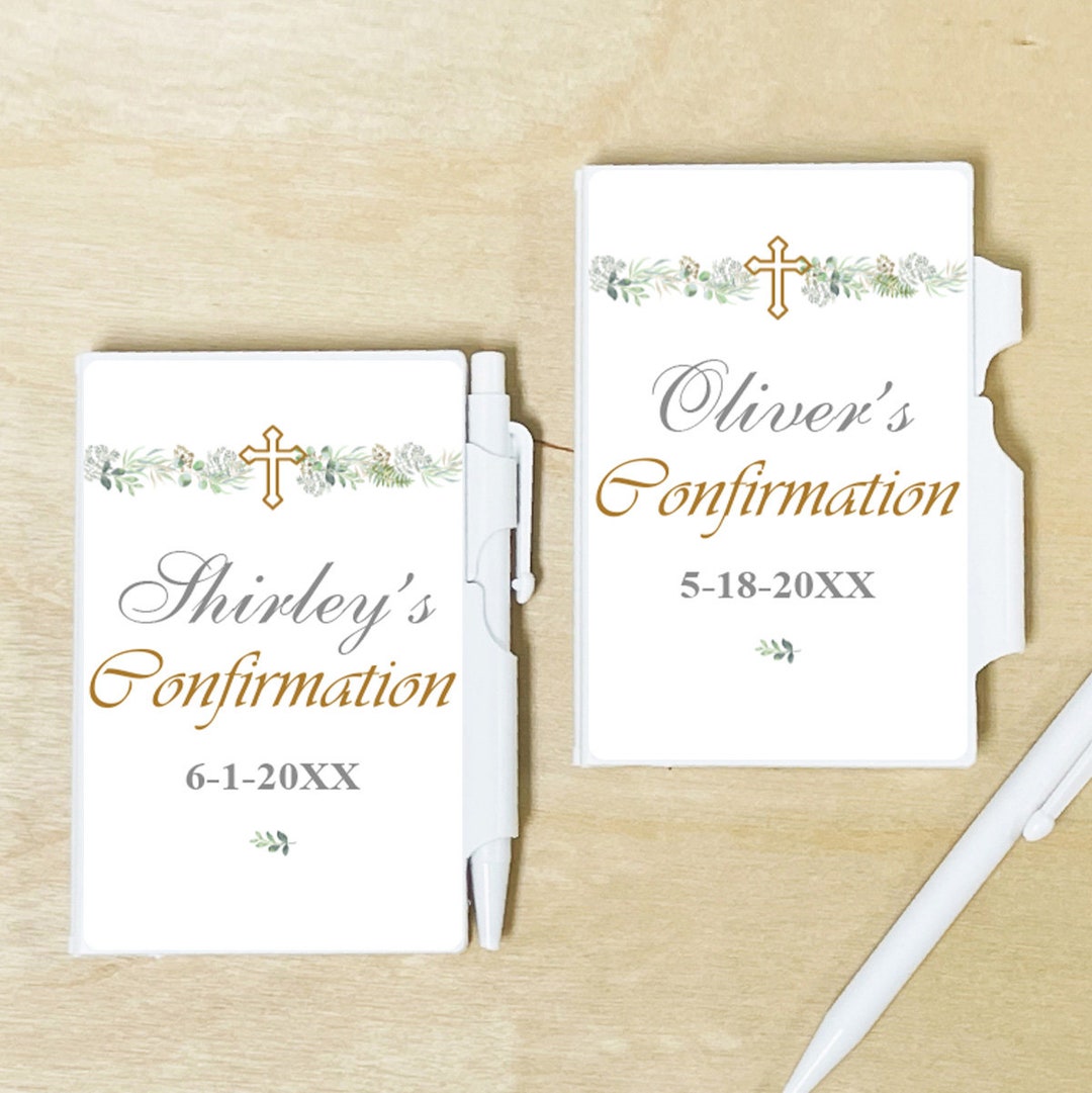 Set of 12 Confirmation Flowers Personalized Notebook Favors ...