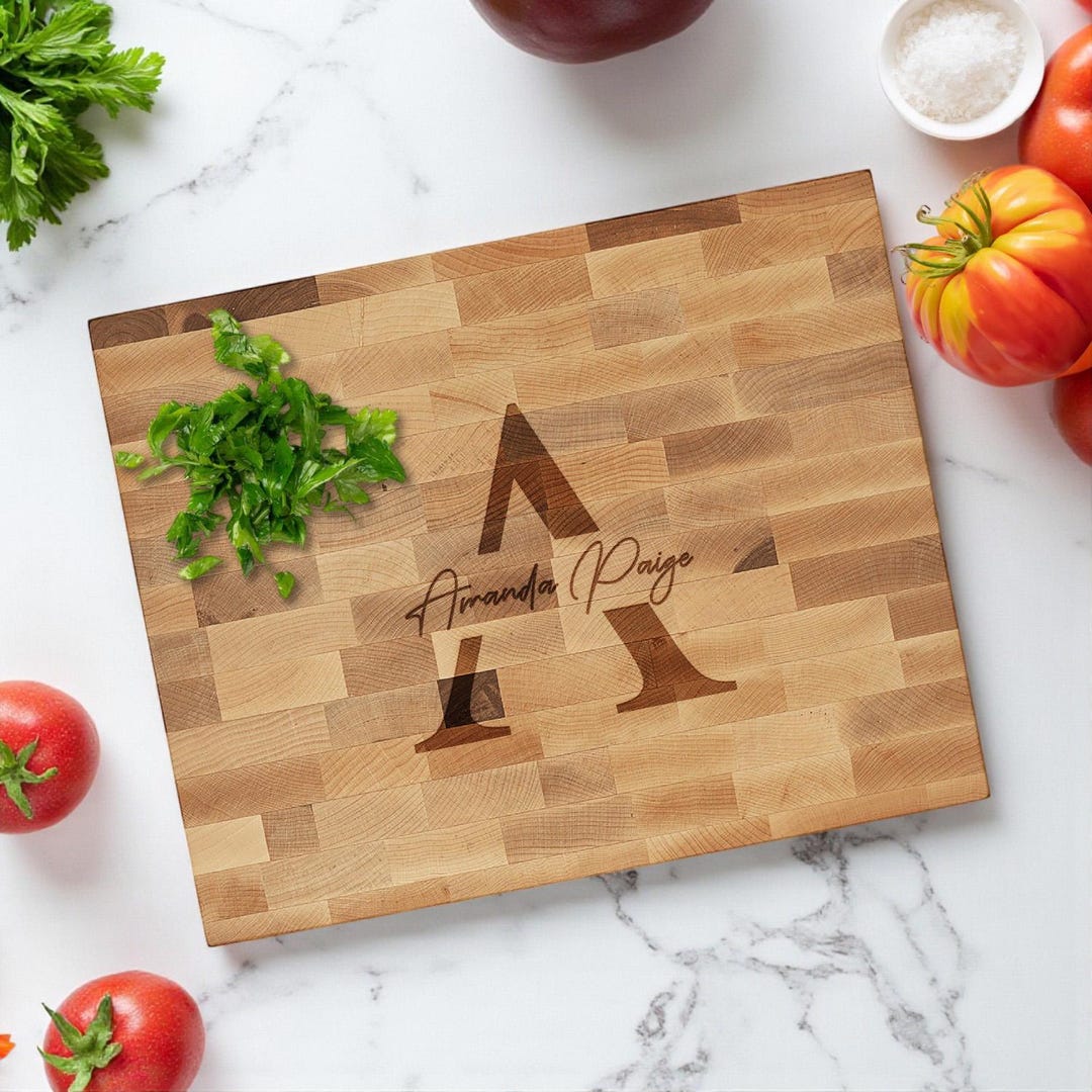 Monogram Personalized Butcher Block Cutting Board - Etsy