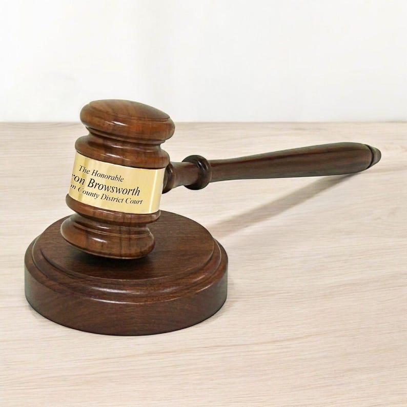 Personalized Walnut Wood Gavel and Base Set: Lawyer Gift - Etsy