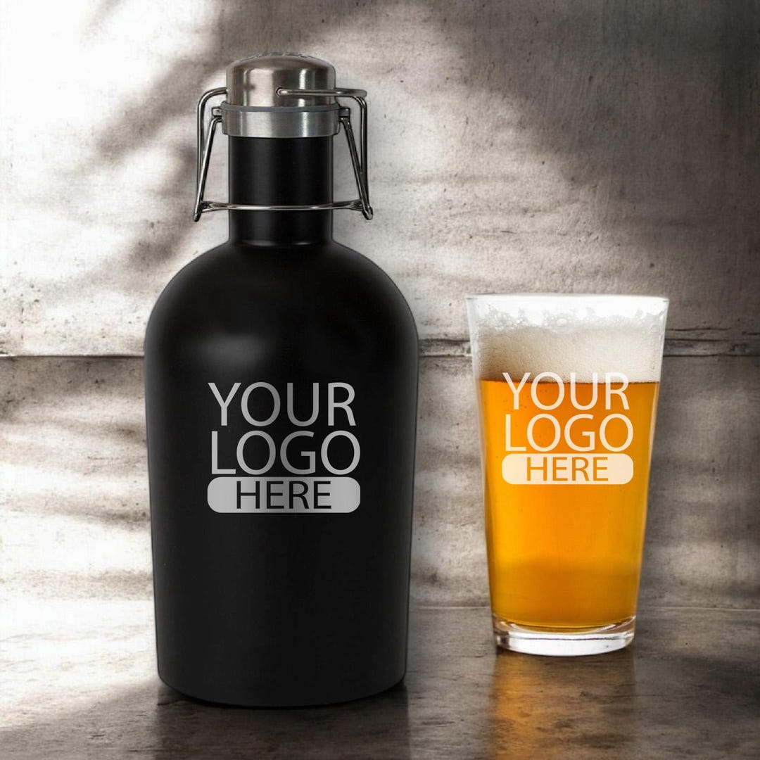 Personalized 64oz Beer Growler: Custom Logo Stainless Steel Gift - Etsy