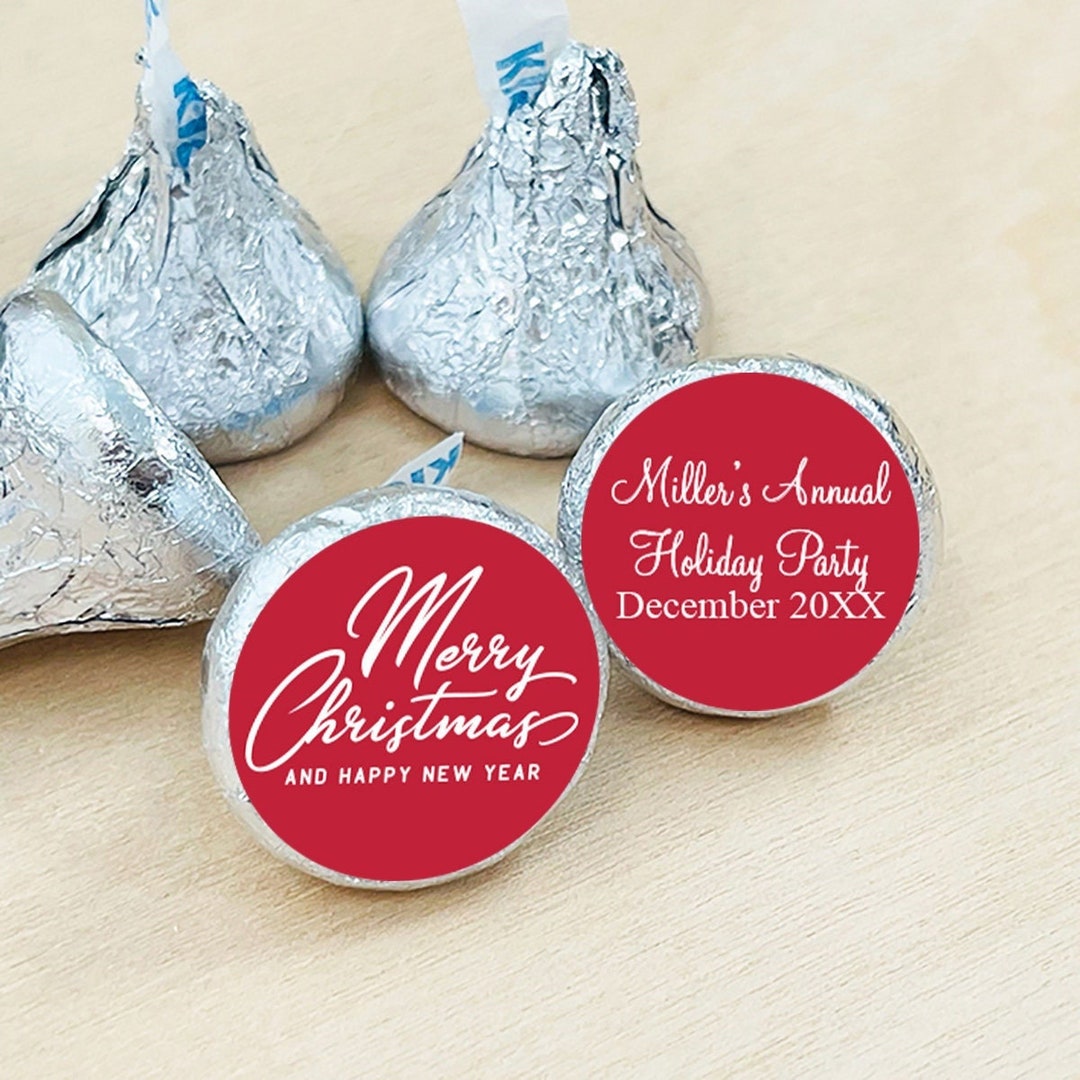 Personalized Christmas Kisses Labels: Holiday Party Favors (set of 108 ...