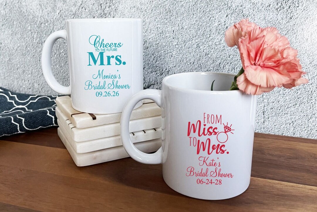 Set Of 24 Bridal Shower Personalized Coffee Mugs Favors Etsy
