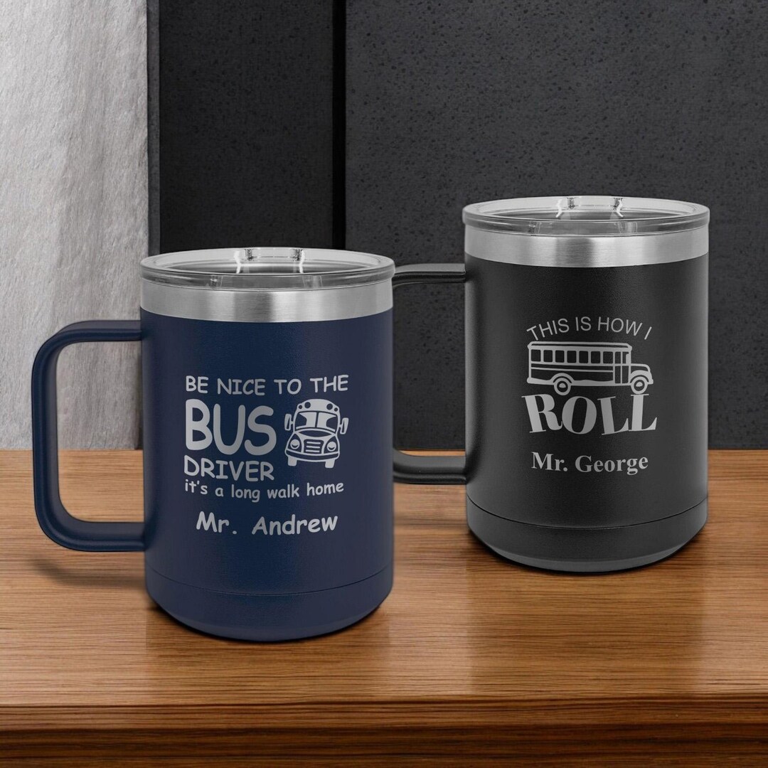 World's Best Bus Driver Personalized Engraved 15 Oz Vacuum Insulated ...