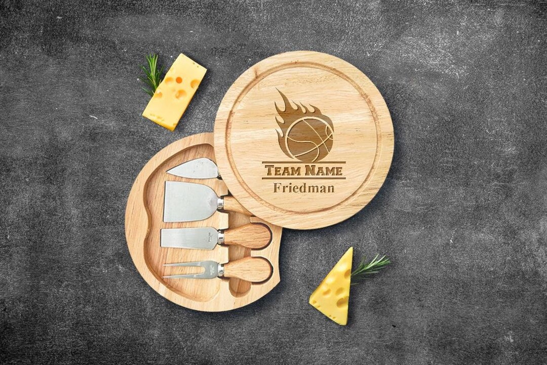 Basketball Personalized Engraved Swivel Top Cheese Board and Knife Gift ...