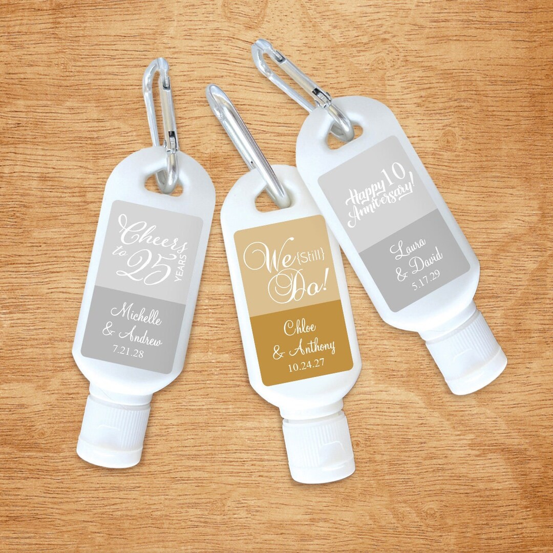 Set of 6 Personalized Sunscreen With Carabiner SPF 30 With Wedding ...