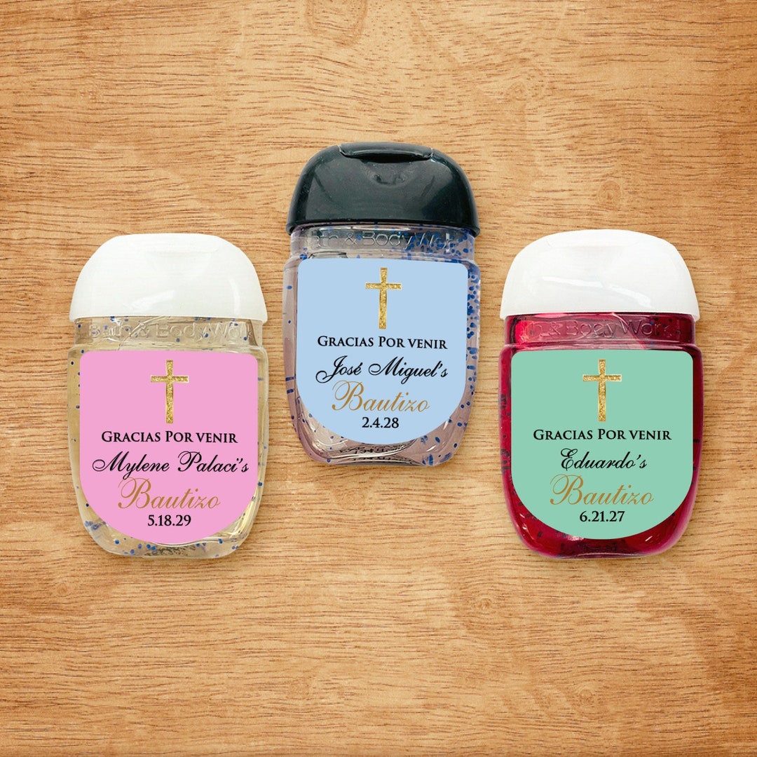 Set of 18 Personalized Bautizo Baptism Labels for Sanitizers ...