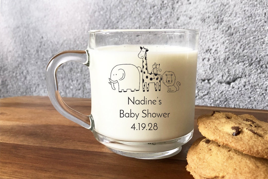 Set of 24 Baby Shower Favors, Personalized Baby Safari Clear Glass ...