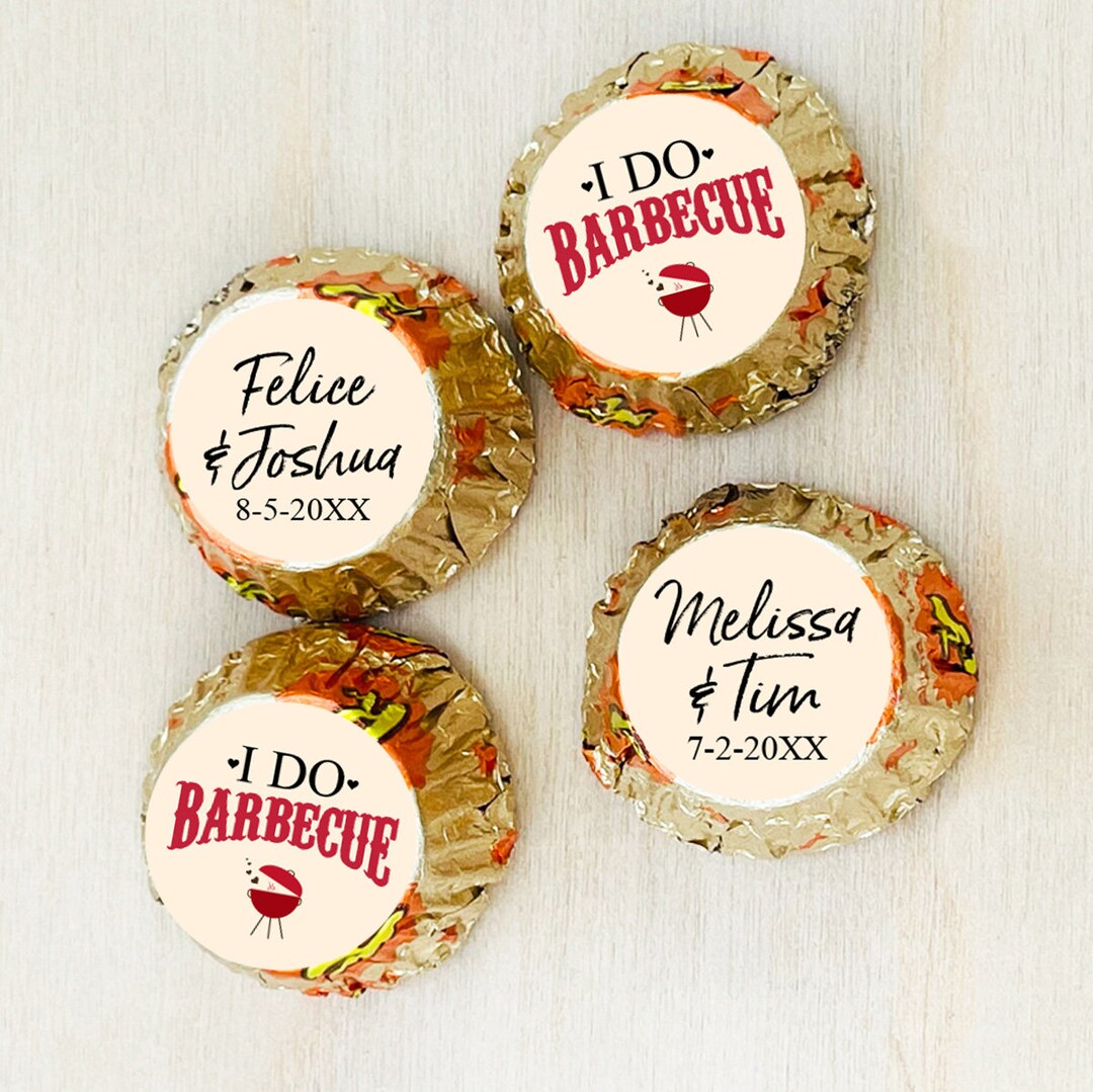 Set of 100 I Do Barbecue Personalized Reese Chocolate Favors Labels ...