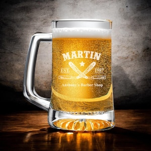 Personalized Barber Pilsner Glass: Engraved Beer Mug Gift - Etsy