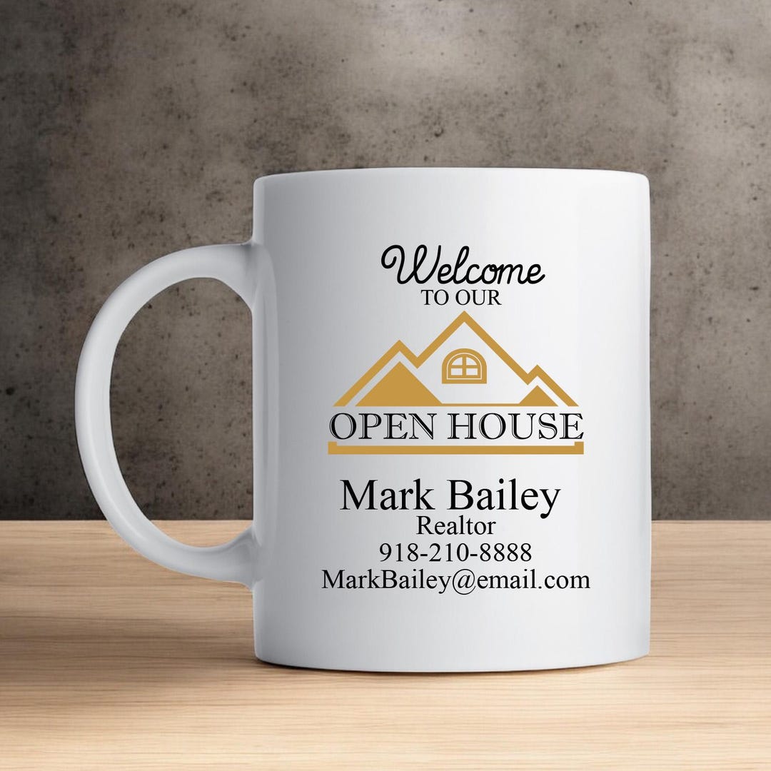 Personalized Open House Coffee Mugs: Realtor Welcome Gift Set of 12 - Etsy