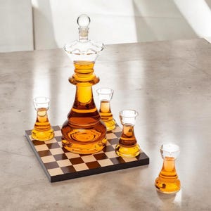 Chess Engraved Personalized Whiskey Decanter and Whiskey Glasses Gift ...