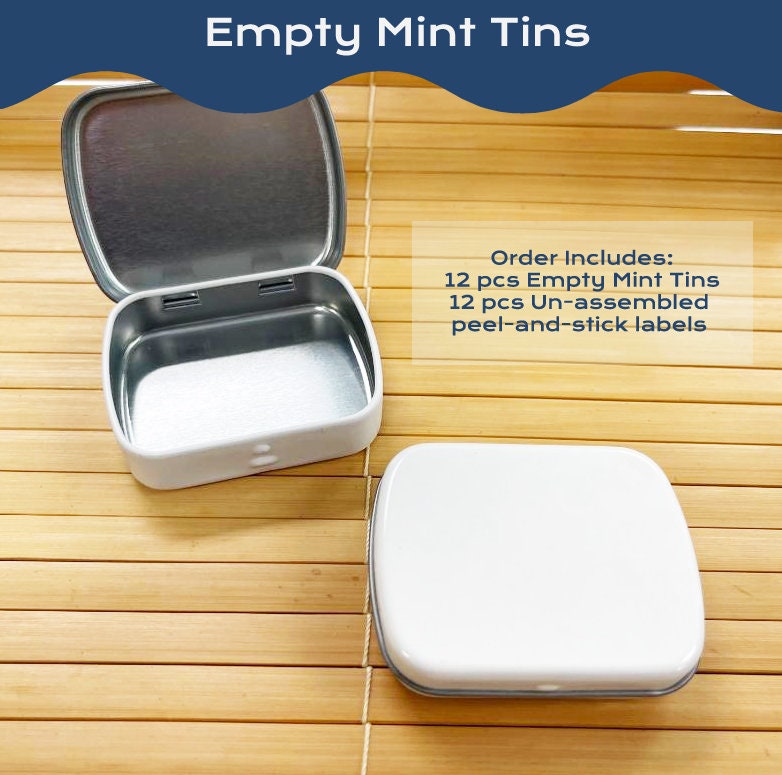 Set of 10 Personalized White Mint Tin Favor Boxes: Custom Logo - Etsy