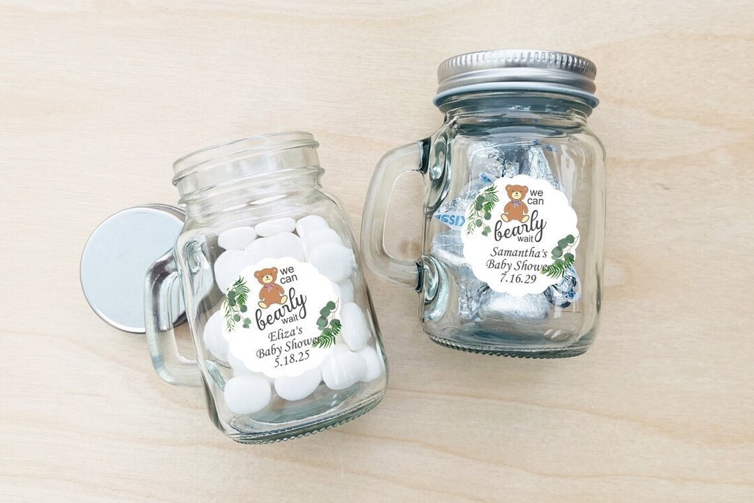 Personalized Mini Mason Jar Baby Shower Favors - Set of 12 - Etsy