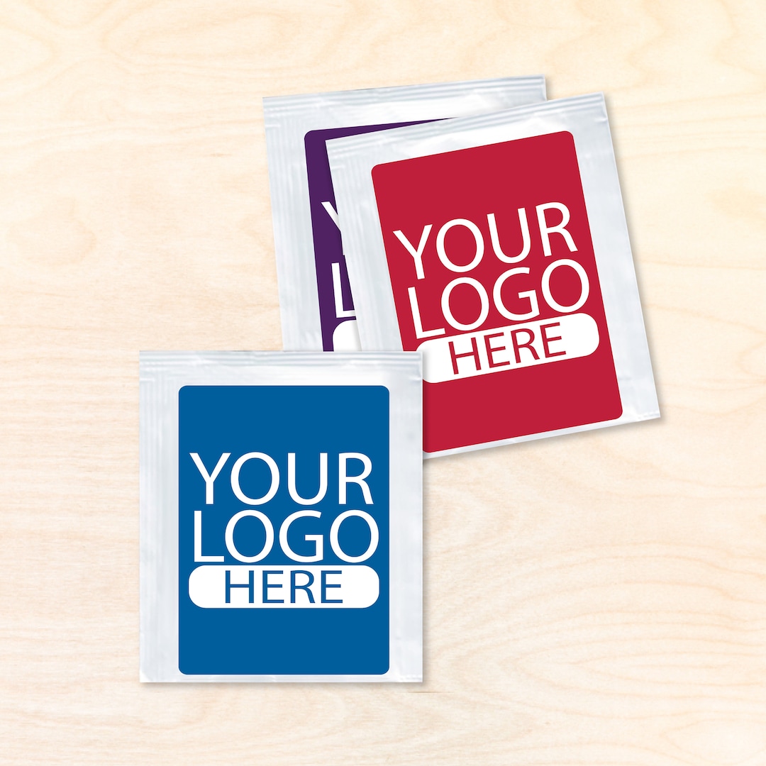 Set of 24 Your Business Logo Design Supplied Personalized Tea Bag Favor ...