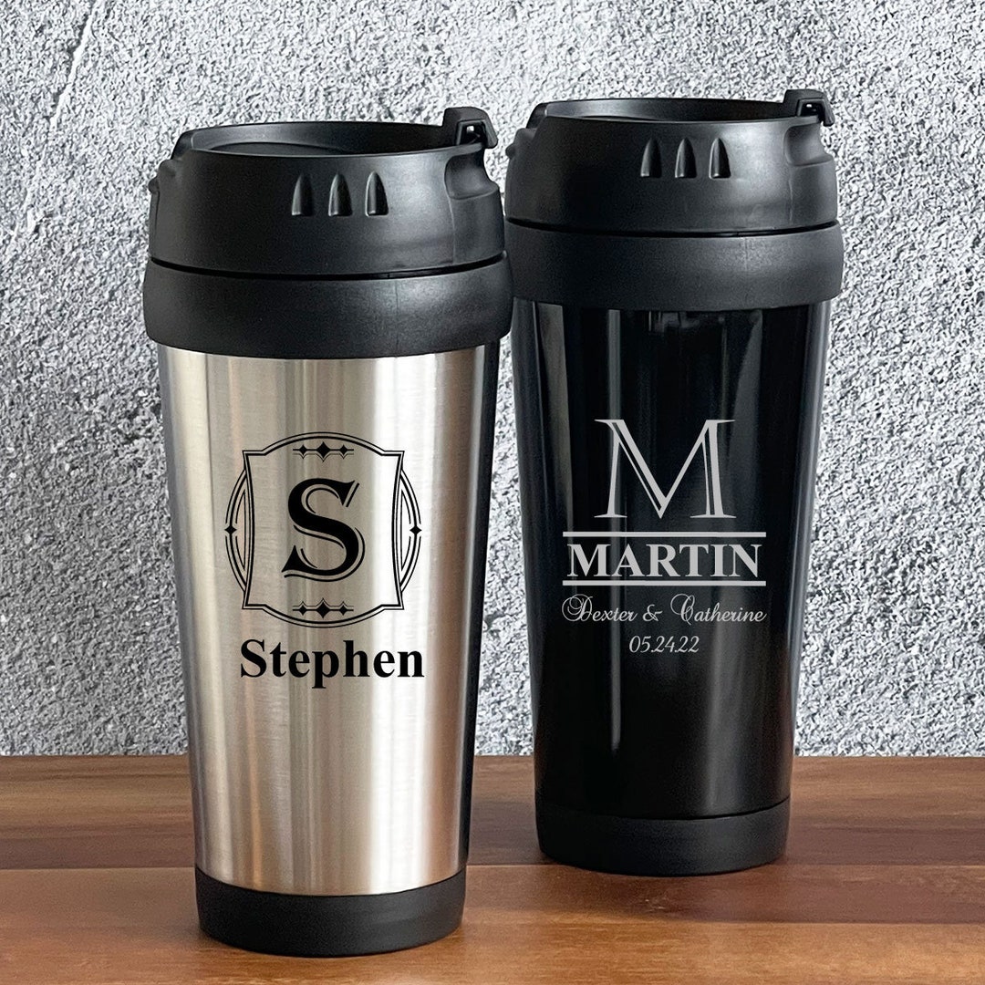 Monogram Personalized Engraved Laserable Stainless Steel Travel Mug ...