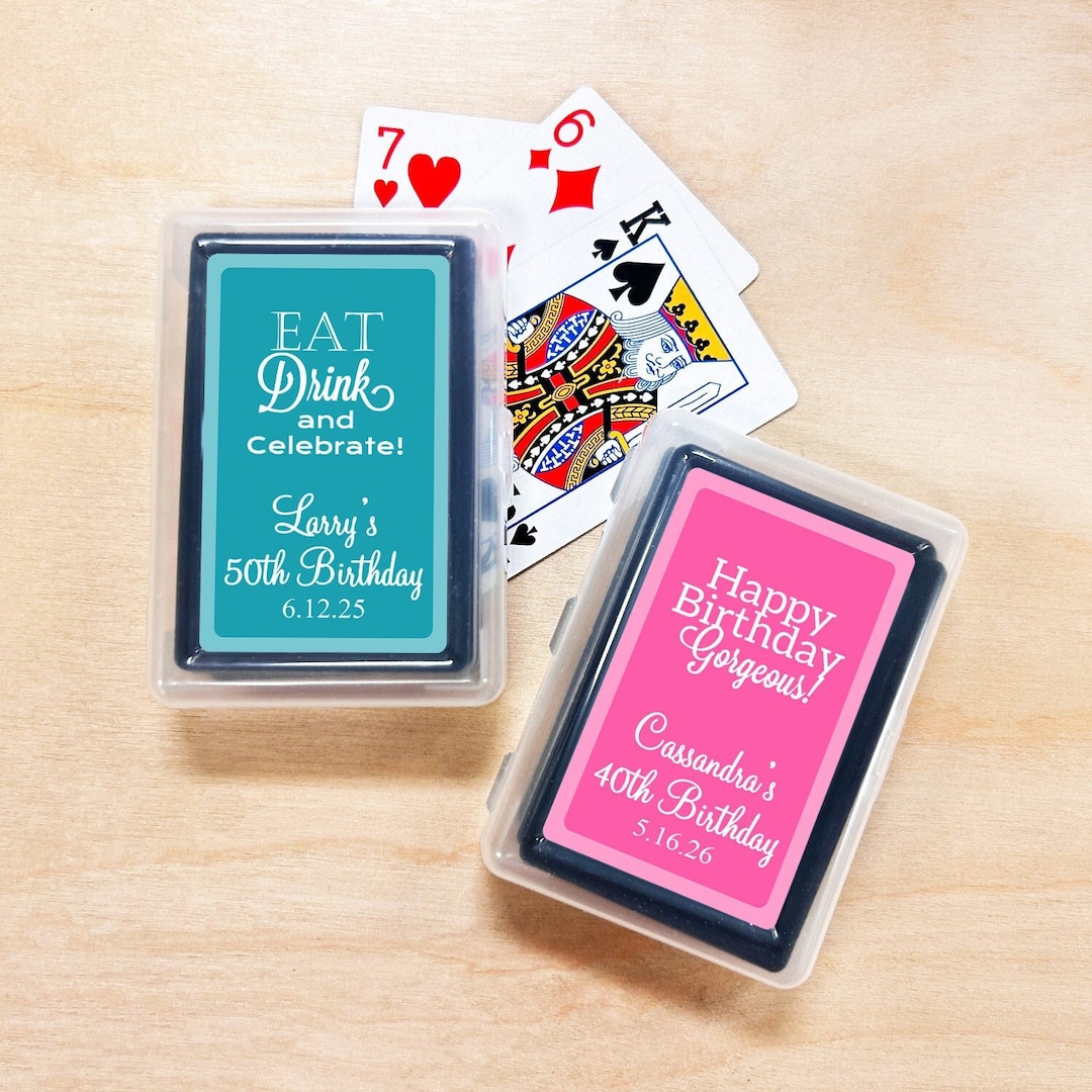 Personalized Birthday Playing Card Favors With Labels - Set of 10 - Etsy