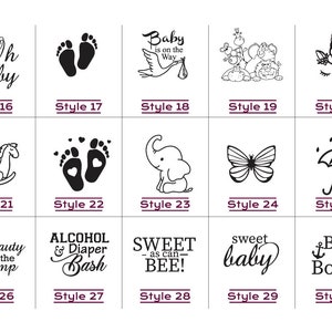 Set of 24 Baby Shower Design Personalized Glass Coasters, Box Not ...