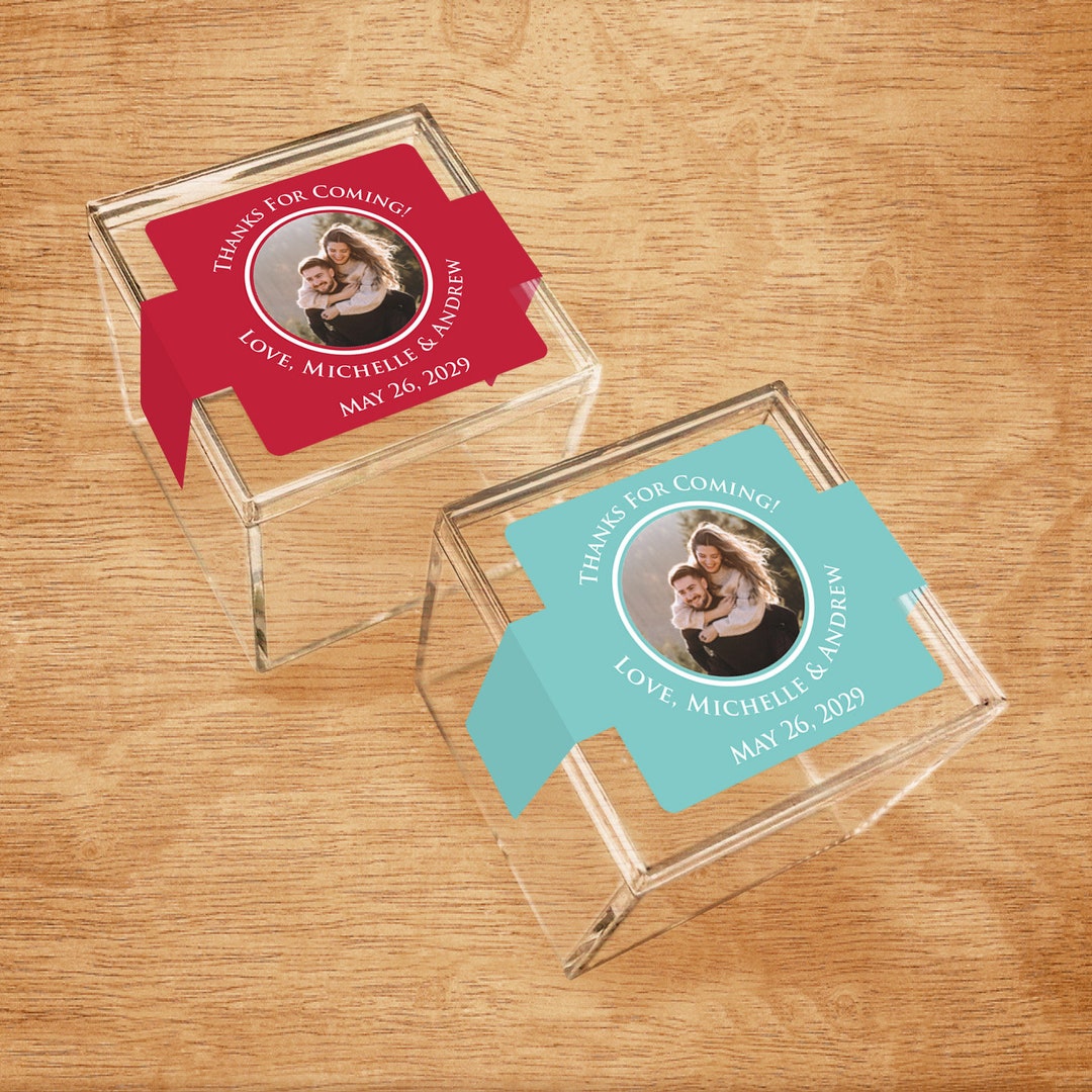 Set of 10 Photo Custom Personalized Clear Acrylic Square Cubes Treat ...