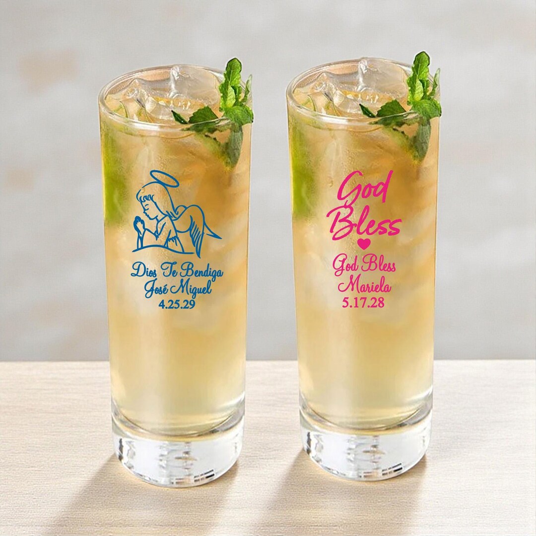 Personalized Baptism Shot Glass Favors: Set of 24, Christening Mi ...