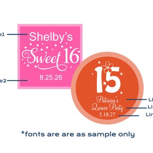 Set of 10 Sweet 16 or Quince Anos Labels, Personalized Wine Bottle ...