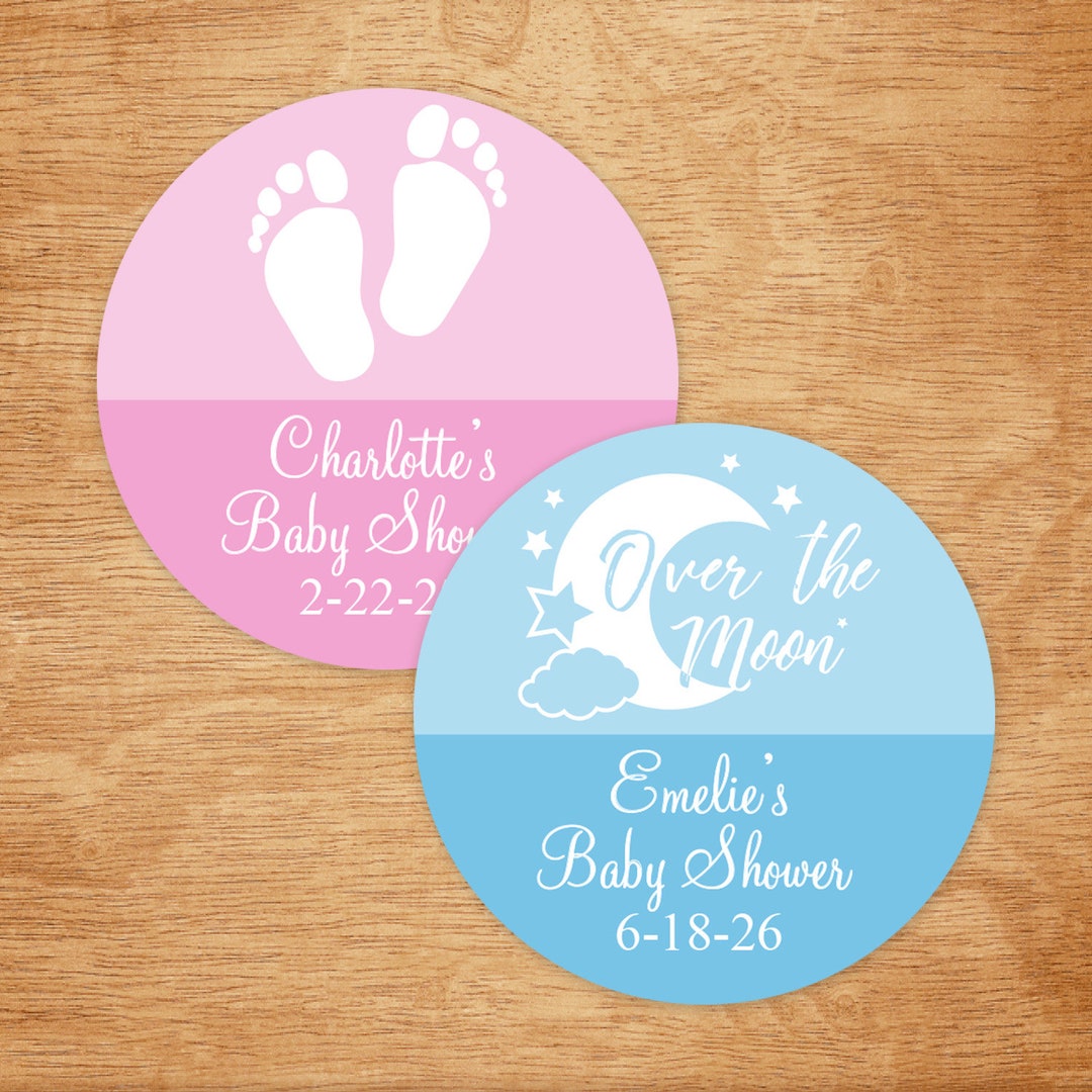 Set of 24 Baby Shower Custom Personalized 2 Inches Stickers Favor ...