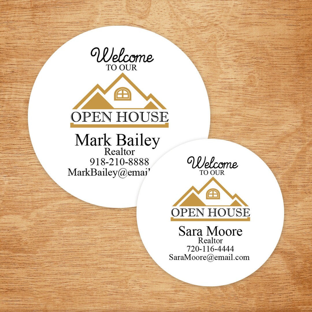 Personalized Open House Realtor Labels - Set of 24 - Etsy